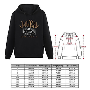 DHJANECT Men's Long Sleeve Tops, American Rapper Jelly Theme Roll Hooded Sweatshirt, Ever Fading Fleece Hooded Tracksuit shirt, Drawstring Pullover Hoodie Clothing for Men Women 5XL
