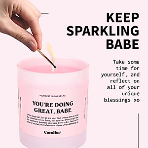 Ryan Porter “You’RE Doing Great, Babe” Candle - 100% Natural & Vegan - Made of Hand-Poured Soy Wax & Cotton Wick - Smells Lavender, Herbs, Sandalwood - Paraben, Phthalate, Lead-Free Decor Candle