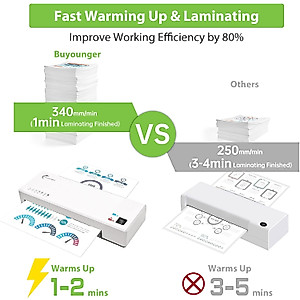 Laminator, 4 in 1 Laminator Machine with 40 Laminating Sheets, A4 Laminating Machine Hot and Cold with Paper Trimmer and Corner Rounder, 9 Inches Personal Thermal Laminator for Home School Office