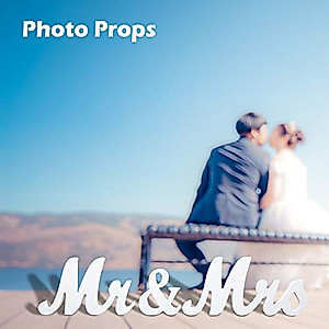 Mr & Mrs Sign for Wedding Table, Large Mr and Miss Wooden Letters, Party Decoration Head Table Wedding Wood Letter, Just Married Sign Anniversary Party Valentine's Day Decor (white)