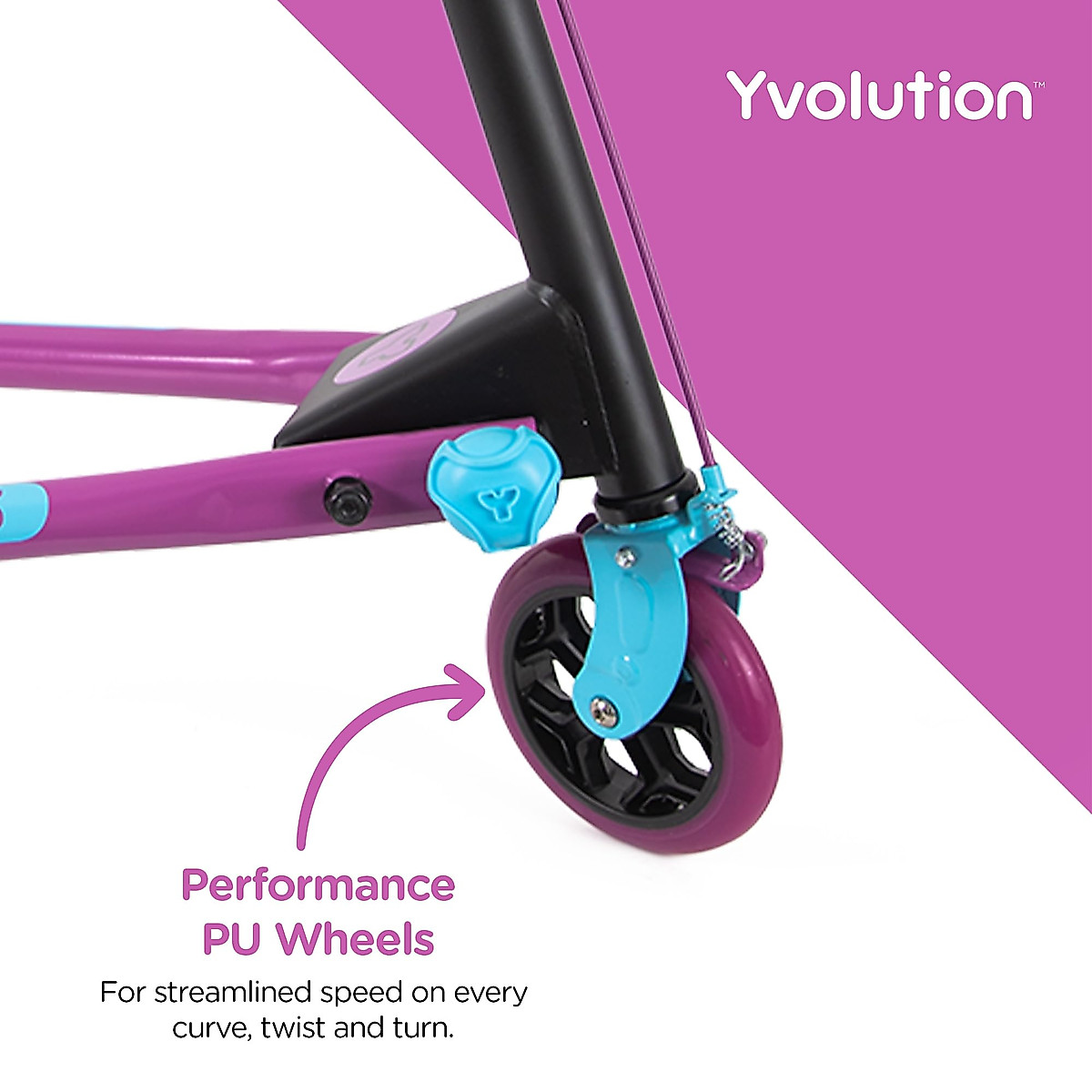 Yvolution Y Fliker Air A3 Scooter 3 Wheels Foldale Wiggle Scooter Self-Propelling Drifting Scooter for Boys and Girls Age 7+ Years (Purple 2020)