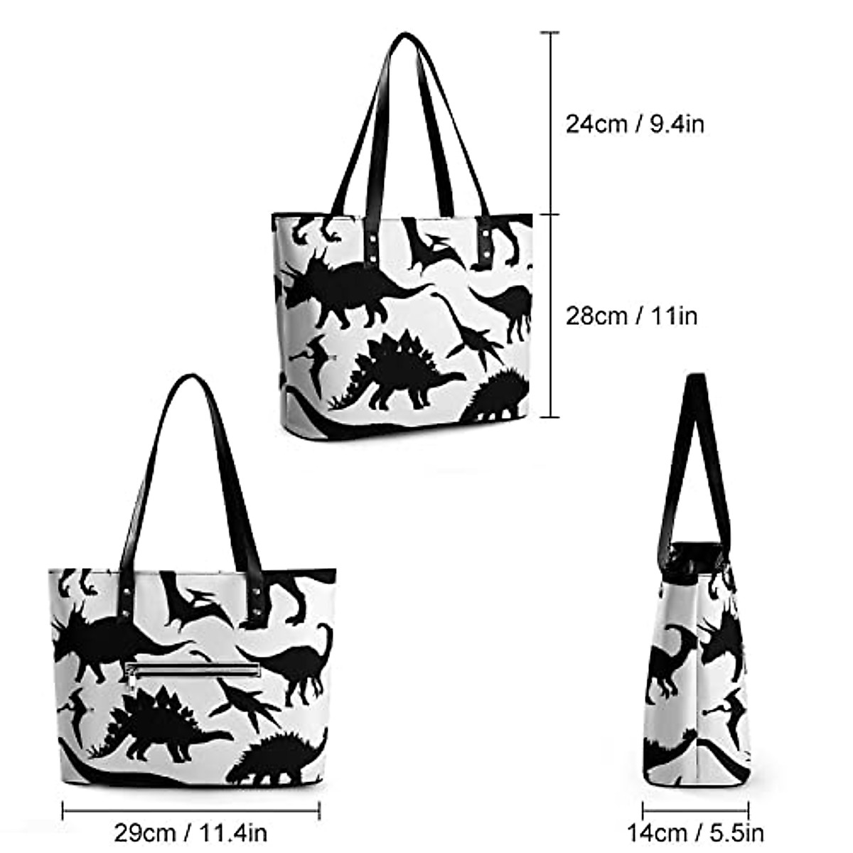 Womens Handbag Dinosaur Leather Tote Bag Top Handle Satchel Bags For Lady