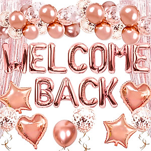 16 PCS Welcome Back Banner Balloons Welcome Back Office Decoration Welcome Back Banner Homecoming Party Moving Party Welcome Party Decoration