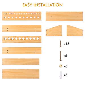 Screwdriver Organizer, Pliers Organizer Hammer Rack, Wall Mounted Tool Storage Organizer Wooden Tool Holders Organizers for Screwdriver, Pliers and Hammers Storage, 3 Pack (Hand Tools not Include)