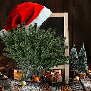 Alpurple 70 Packs Artificial Pine Needles Branches Garland-6.7x2.0 Inch Green Plants Pine Needles-Fake Greenery Pine Picks for DIY Garland Wreath Christmas and Home Garden Decor(70PCS)