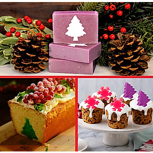 Gift Boutique Christmas Tube Column Silicone Soap Candle Mold Set of 2 Tree and Snowflake Shaped Long Tube Chocolate Candy Mold for Mousse Cake Baking Handmade Candle Mold Embed Soaps Making Supplies