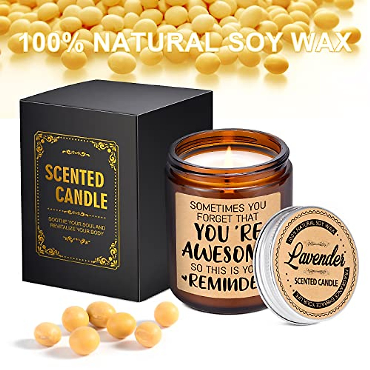 Lavender Scented Candles - Inspirational Gifts for Women - Best Friend,Friendship Gifts,Graduation Gifts-Funny Mothers Day,Birthday Gifts for Female,Mom,Wife,Girlfriend,Daughter,Sister,Coworker, Her