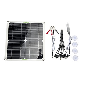 Portable Solar Panel Kit - 200W 12V Monocrystalline Solar Panel Kit, IP65 Waterproof Solar Battery with Battery Clip, Cigarette Lighter Wire, 10 in 1 USB Harness