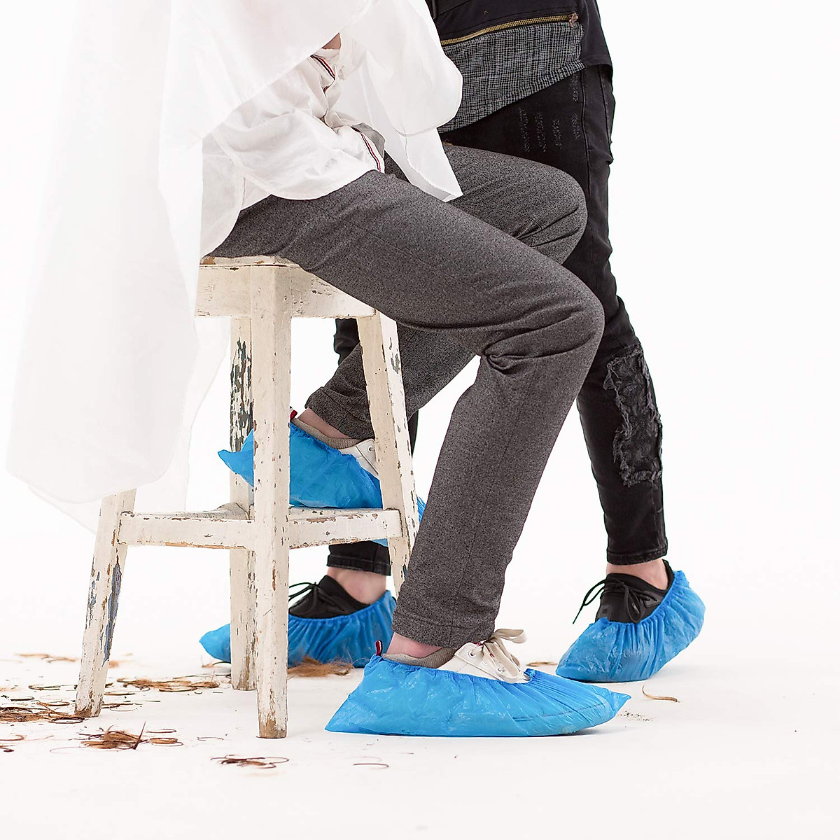 Disposable Boot and Shoe Covers for Floor, Carpet, Shoe Protectors, Durable Non-Slip (Blue, 400)