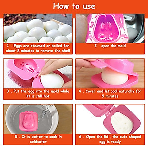 6 Pcs Cartoon Cute Boil Egg Mold, Egg Sushi Rice Mould Plastic Cake Chocolate Mold With Rabbit Bear Fish Car Star Love Heart Shape Decorating Fondant Cake Cookery Molds