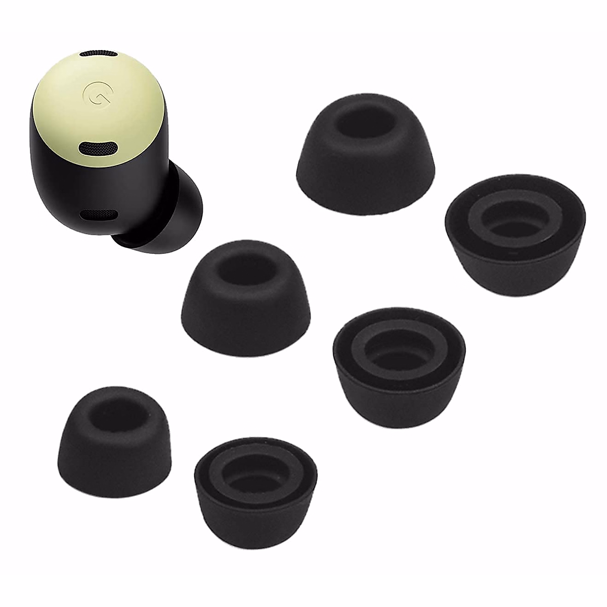 A-Focus 3 Pairs Compatible with Pixel Buds Pro Ear Tips Eartips, L/M/S Silicone Earbuds Fit in Case Gel Cover Accessories Compatible with Pixel Buds Pro Black L/M/S