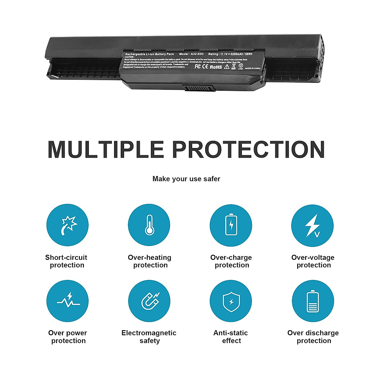 TREE.NB Asus Laptop Battery A31-K53 A32-K53 A32-K53S A41-K53 A42-K53 10.8 5200mAh Replacement