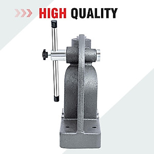 CXRCY Arbor Press 1 Ton Round Ram, Cast Iron Heavy duty Upgraded Manual Arbor Press 1 Ton, 5.5" Maximum Height, Desktop Arbor Press, Metal Punch Press Machine for Stamping Bending Forming Stretching