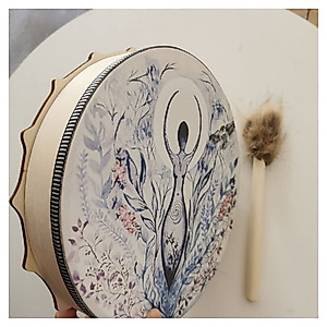 Volpz Goddess Drum Gaia, Tree of Life Siberian Drum Music Spiritual Shaman Drum, Mother Earth Healing Tender Drum, Hand Drum Musical Percussion Instrument