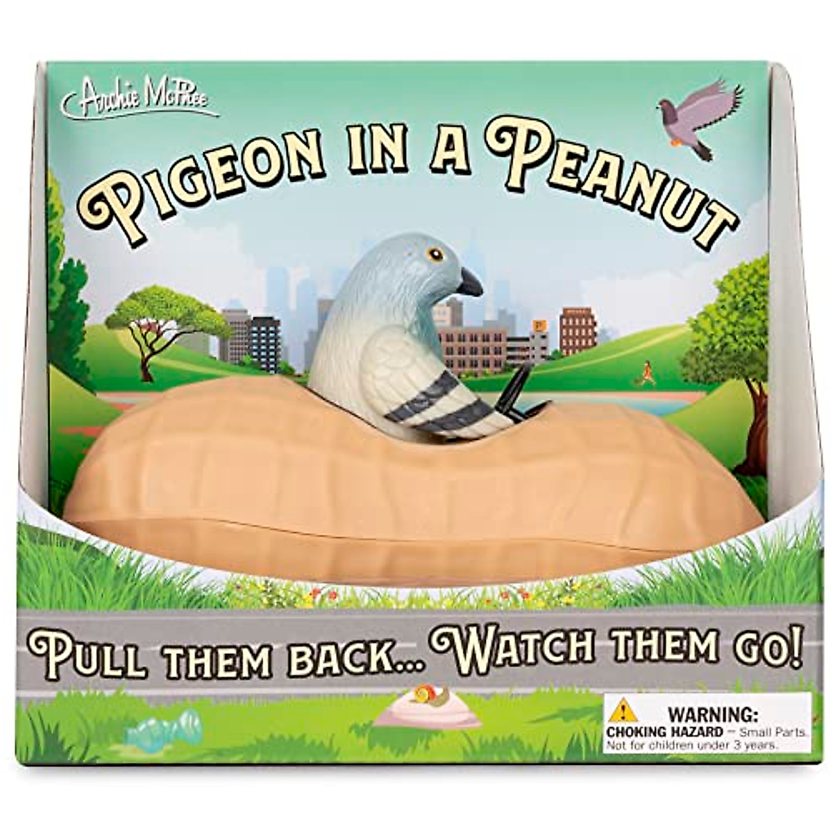 Accoutrements Archie Mcphee Pigeon in a Peanut Pull Back Toy Car (13038)