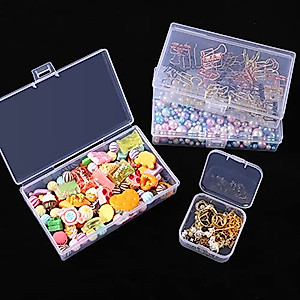 24 Pcs Mixed Sizes Clear Plastic Storage Containers, Small Rectangular Storage Organizer with Lid,Beads Storage Box for Storage Beads, Crafts, Jewelry, Clay, Crayons, Pins,Sewing, Cards (2 Sizes)