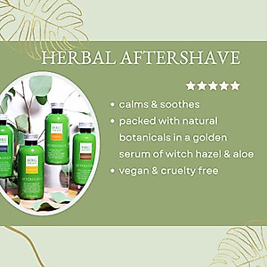 Honeybee Gardens Herbal Aftershave Unscented, 4 oz | Deeply Nourishing | Natural Formula with Aloe & Witch Hazel | Vegan | Gluten Free | Cruelty Free