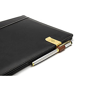 Dryden Designs Fountain Pen - Medium Nib 0.5mm | Includes 6 Ink Cartridges (3 Black, 3 Blue), Notebook Clips and Ink Refill Converter | - Silver.