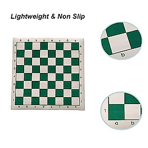 Tournament Chess Mat, Roll Up Chess Boards Professional Club and Tournament Chess Boards, Lightweight & Non Slip, Chess Mat for Kids and Adults(Chess Board only) (34.5cm)