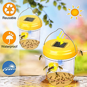 FORLUCIX Wasp Trap,2 Pack Wasp Traps Outdoor Hanging,Yellow Jacket Trap,Carpenter Bee Traps for Outdoors,Bee Traps for Outside,Reusable Hanging Hornet Trap