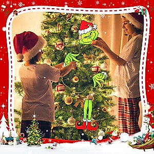 Christmas Tree Decoration, Creative Christmas Hat Decoration for Christmas Tree Topper Head Arm Legs, Novelty Funny Personalized Christmas Home Decorations Xmas Party Supplie(Small)