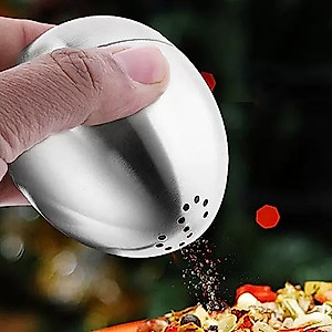 Yardwe Stainless Steel Container Egg Shaped Salt and Pepper Shakers Stainless Steel Shaker Bottles Seasoning Container Empty Condiment Jar for Kitchen Home Bbq Toilet Planter Pot