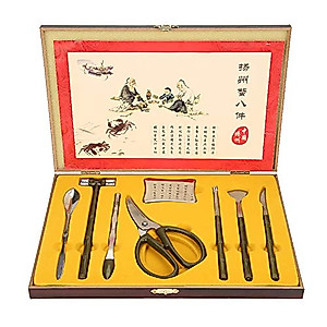 Walfront 8PCS Lobster Crab Cracker Tools Stainless Steel Seafood Claw Tool Set Crab Crackers Set Gift Seafood Scissors Set Hammer/Spoon/Shaving/Axe/Fork/Tweezers/Scissors