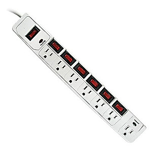 7 OUTLET SURGE PROTECTOR W/INDIVIDUAL SWITCHES