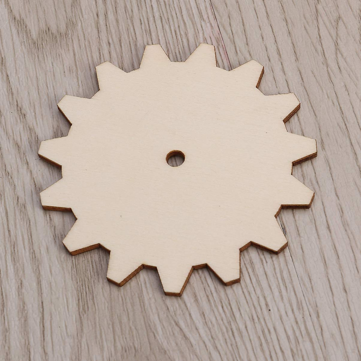 Homoyoyo 30 Pcs DIY Wood Craft Wood Cutouts Wooden Chips Wood Embellishment Unfinished Wood Ornaments Wooden Steampunk Gears Wood Slice Wood Circles for Crafts Wood Grain Wood Crafts Bamboo