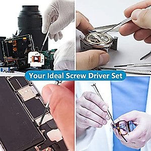 6PCS Mini Screwdriver Set, Precision Small Screwdriver Kit for Jewelry Repair, Watch Repair, Eyeglass Repair. Premium Eyeglass Screwdrivers with 6 Different Size Flathead and Phillips
