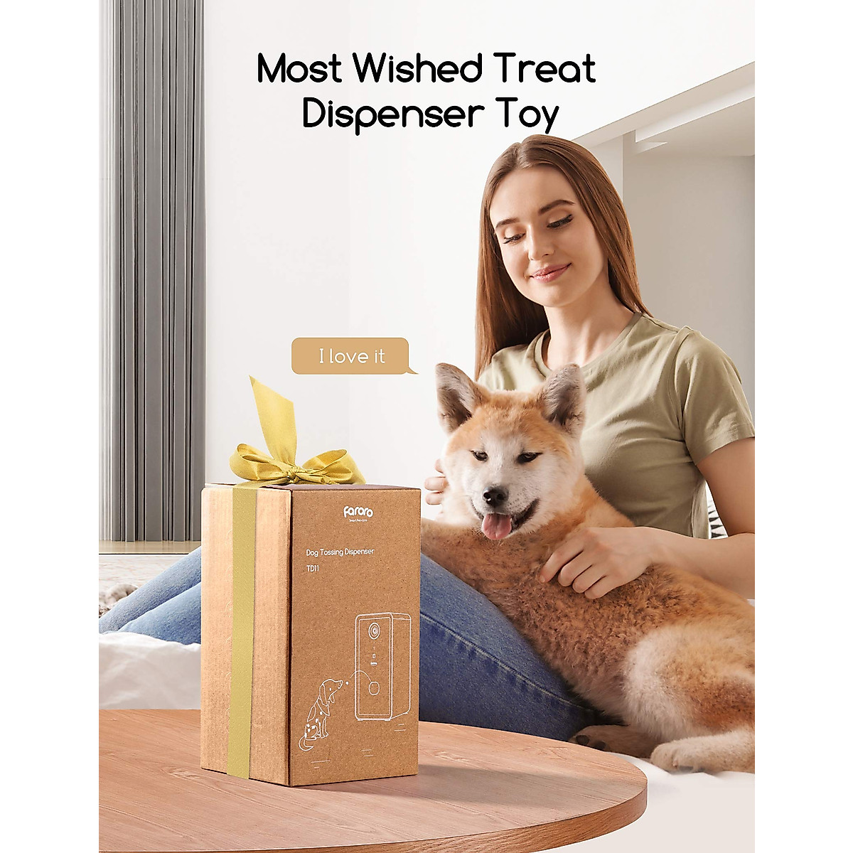 faroro Dog Camera with Treat Dispenser, 2.4G WiFi Pet Camera with Two Way Audio and 1080P Full HD Night Vision for Treat Tossing and Monitoring Your Pet Remotely