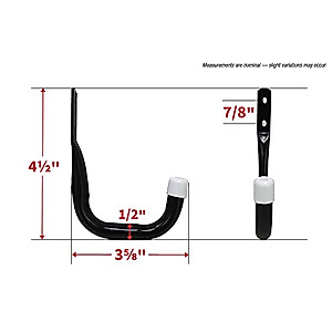Shepherd Hardware 8088E Heavy Duty Steel Garage Storage/Assorted Utility Hooks, 6 Pack, black