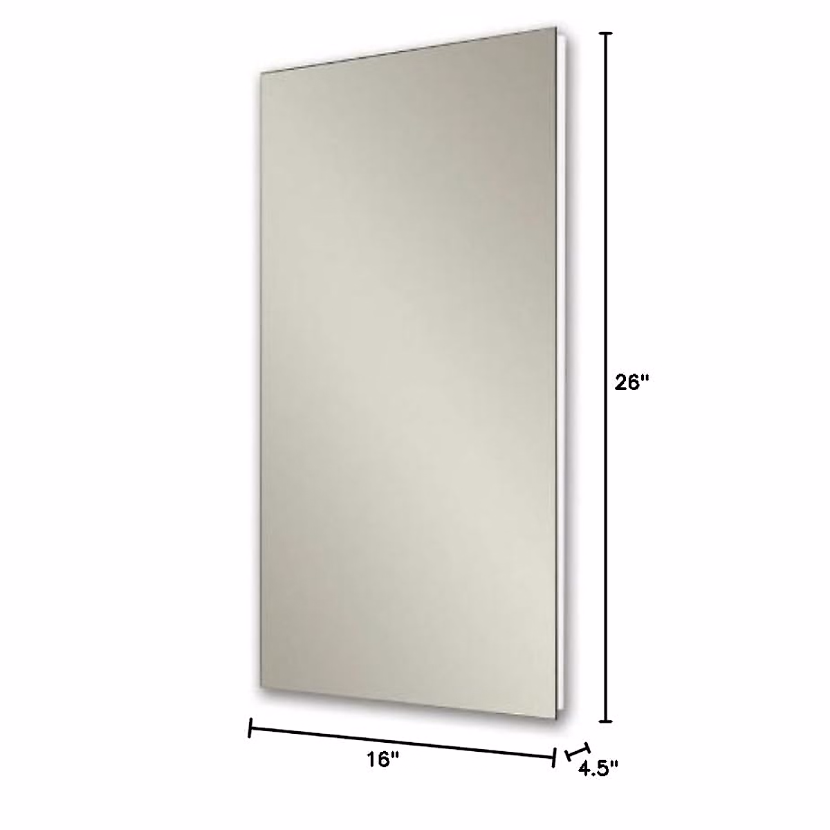 Jensen 1035P24WH Cove Frameless Medicine Cabinet with Polished Mirror, 16-Inch by 26-Inch, White