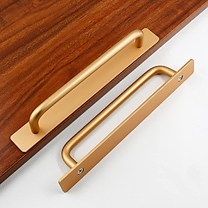 Auvotuis 2Pcs 8.3 Inch Self-Stick Instant Cabinet Handles, Aluminum Alloy Drawer Push Pull Handles Barn Door Handle Helper with Adhesive for Sliding Door, Closet(Silver)