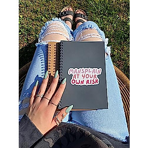 Miraki Mansplain At Your Own Risk Sticker, Gender Equality Sticker, Feminism Sticker, Water Assitant Die-Cut Vinyl Stickers Decals for Laptop Phone Kindle Journal Water Bottles, Sticker for Women