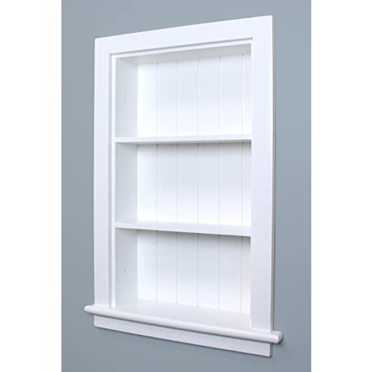 Fox Hollow Furnishings 14x24 Aiden Wall Niche (White w/Beadboard Back)