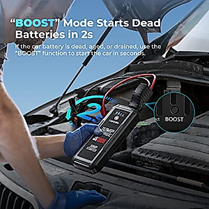 Car Battery Charger Jump Starter, TOPDON 2000A Peak Battery Jump Starter for Up to 8L Gas/6L Diesel Engines, 12V Portable Battery Booster Jump Starter Pack with Jumper Cables and EVA Protection Case