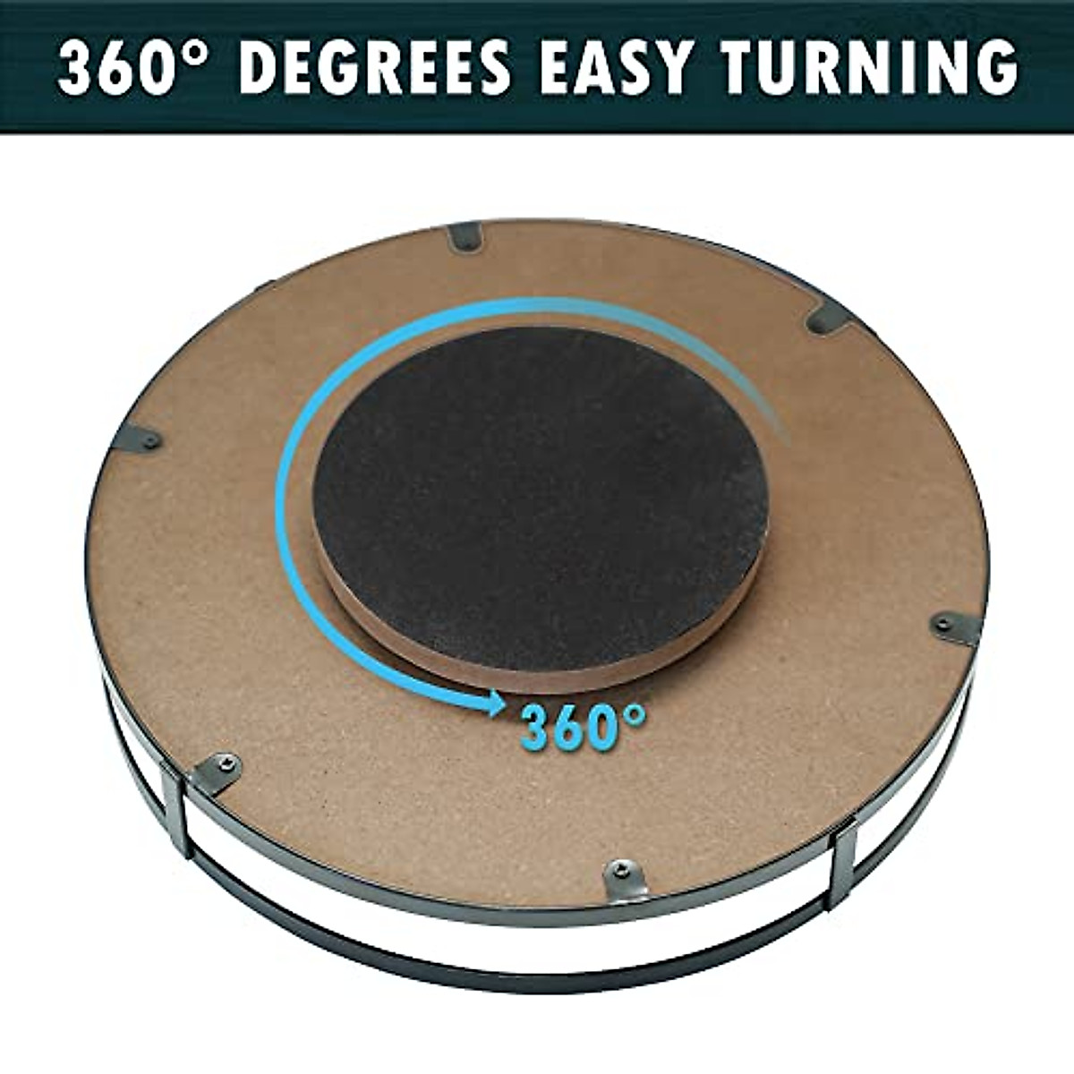 12" Wood Lazy Susan,Wooden Lazy Susan Organizer Display Stand,Turntable 360 Degrees Rotating Table Decor,Round Lazy Susan for Countertop Cabinet or Dining Table,Farmhouse Table Decor.(Brown)