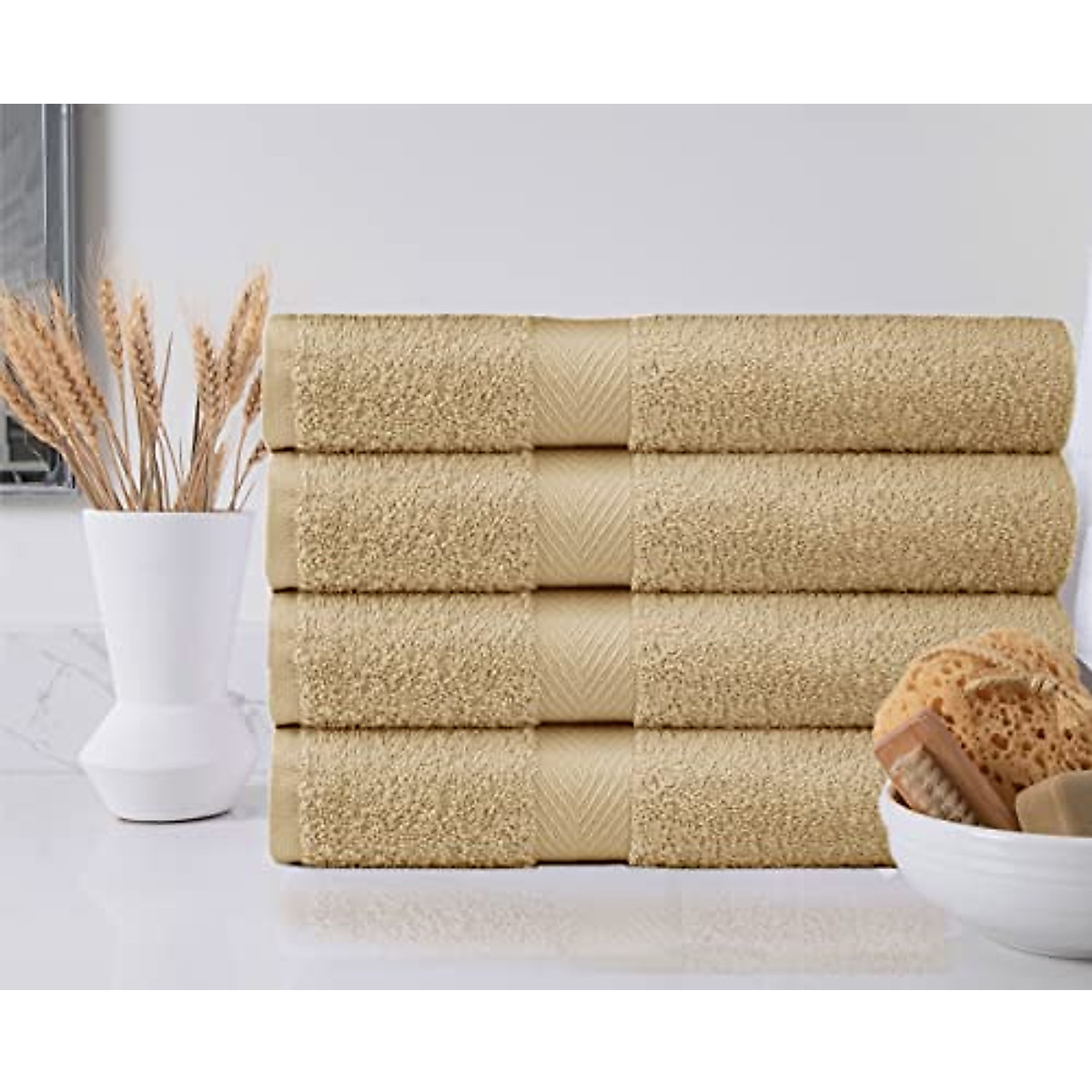 COTTON CRAFT Simplicity Bath Towels Set -7 Pack- 27x52-100% Cotton Bath Towel - Lightweight Absorbent Soft Easy Care Quick Dry Everyday Luxury Hotel Spa Gym Shower Beach Pool Camp Travel Dorm - Linen