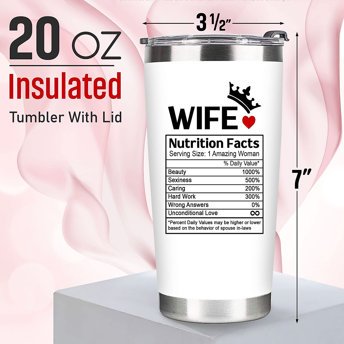 Gifts for Her Anniversary, Gifts for Her - Gifts for Wife, Wife Gifts from Husband - Anniversary, Birthday Gifts for Wife - Mothers Day Gifts for Wife - Wife Birthday Gifts Ideas - Wifey Tumbler 20 Oz