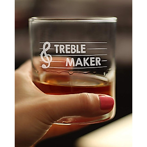 Treble Maker - Whiskey Rocks Glass - Cute Unique Music Teacher Gifts for Musical Men & Women - 10.25 Oz