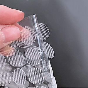 Self Adhesive Dots, Strong Adhesive 1000pcs(500 Pairs) 0.59" Diameter Sticky Nylon Dots, Hook & Loop ClearDots with Waterproof Sticky Glue Tapes, Suitable for Classroom, Office, Home