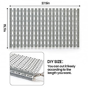 ROMROL Bathtub mat Shower mat Nonslip,Anti-Slip Bath mat for Bathtub Shower mats for Inside Shower, Bath mats for Bathroom Nonslip with Drain Hole and Suction Cups（Grey, 27.2 X 15.4 Inch）