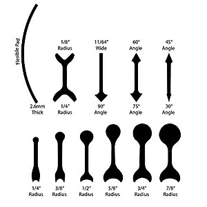 11 Piece 21 Profile Contour and Angle Sanding Grip Pack for Sanding Inside and Outside Angles Beads Corners Flutes Sign Lettering Ceramics Molding Plastic Auto Body Marine Wood and Around The Home