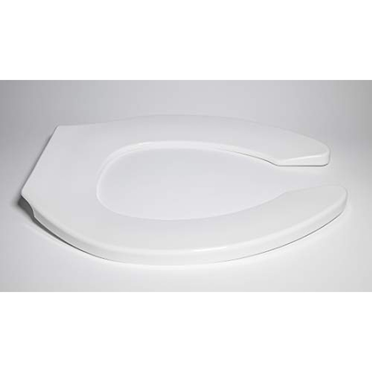 Centoco 550STSCC-001 Elongated Plastic Toilet Seat, Open Front No Cover, Stainless Steel Hinges, Regular Duty Commercial Use, White