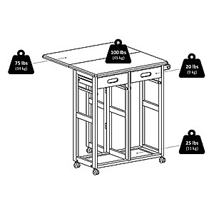 Winsome Wood Suzanne Kitchen, Square, Natural, Beech