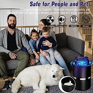 PUBAMALL Indoor Insect Trap, Bug Zapper Indoor, Catcher & Killer for Mosquitos, Gnats, Moths, Fruit Flies, Fruit Fly Traps for Home - Fly Traps Indoor with Suction 02, Black