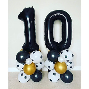40 Inch Black 10 Number Balloons Giant 10 Balloons Black Birthday Balloons 10th Birthday Anniversary Events Party Decorations Supplies