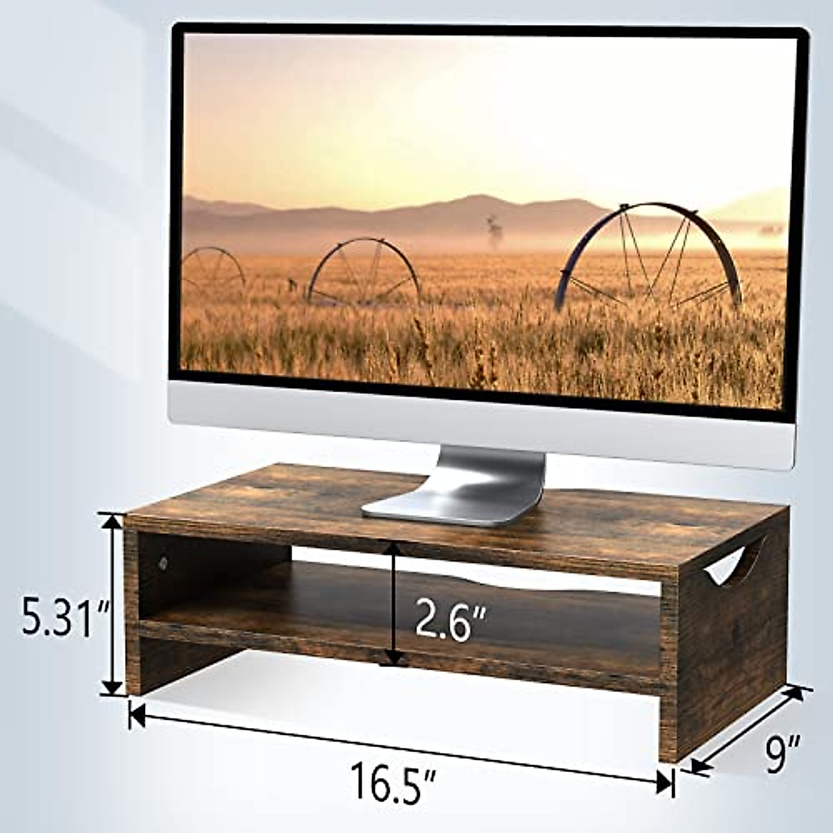 Zimilar 2-Tier Monitor Stand Riser - Ergonomic Desk Storage