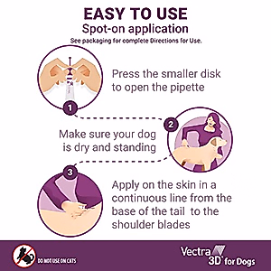 Vectra 3D for Dogs Flea, Tick & Mosquito Treatment & Prevention for Medium Dogs (21 – 55 lbs), 6 Month Supply